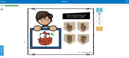 French Boom Cards compter les syllabes: Fall Edition I French Syllables