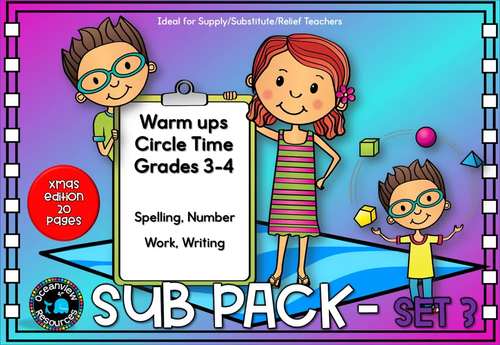 SUB PACK/PLANS NO PREP -Literacy, Number -Grades 3-4 SET 3 | TPT SUB PACK/PLANS NO PREP -Literacy, Number -Grades 3-4 SET 3 | TPT