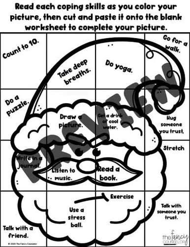 Santa Claus Emotions Faces Coping Calming Strategies Puzzles | TpT