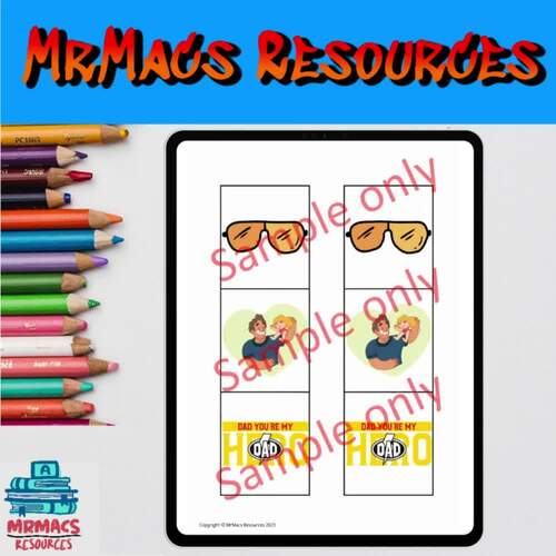 Father's Day Matching Game | Memory Picture Cards | 1st & 2nd Grade | Match