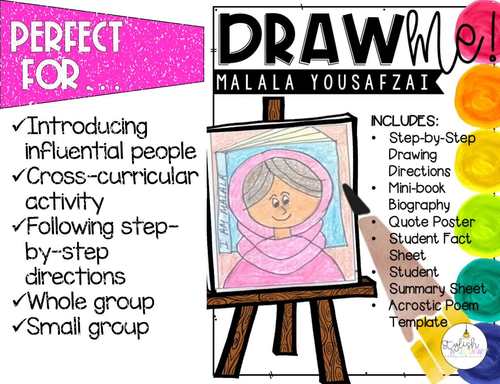 Draw Me! Malala Yousafzai-Directed Drawing by Stylish In Elementary