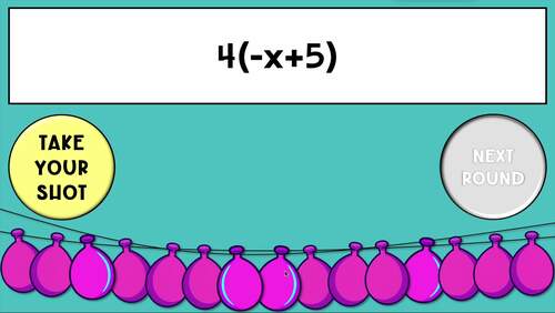 Simplifying Algebraic Expressions w/Distribution | Carnival Balloon Pop ...