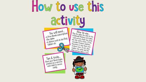 Pirate Treasure Memory Match Boom Cards | Pre-K and Kindergarten