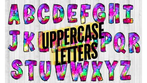 Rainbow Ink Watercolor Doodle Font (PNG Letters) by JJAEDesigns | TPT