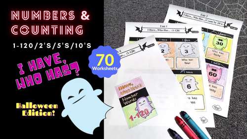 50% OFF! Unit 1: Number Words: I Have, Who has? 1-100/2's/5's/10's ...