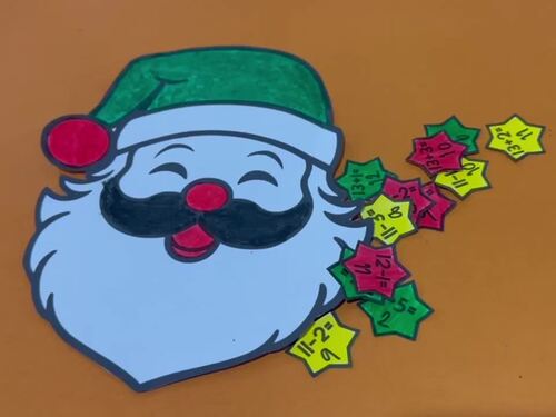 Santa Subtraction Math Craft |Christmas Santa Math Craft|Santa ...