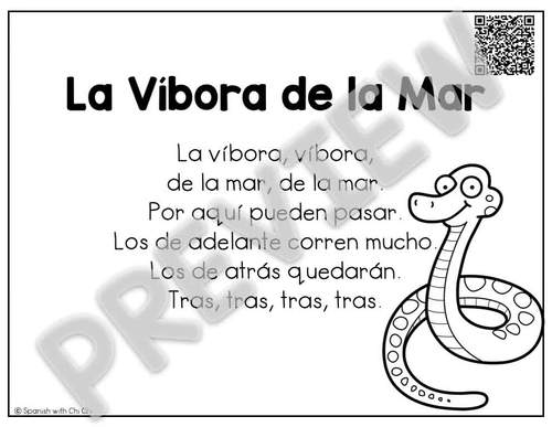 La Víbora de la Mar Cancion Infantil Spanish Nursery Rhyme Song | TPT