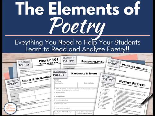 Elements of Poetry Unit for Middle School Students Bundle by Mrs Nelson ...