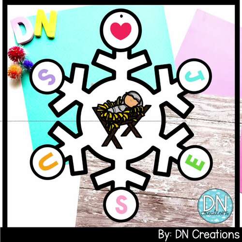 Jesus Snowflake Craft l Christmas Nativity Craft l Birth of Jesus Bible ...