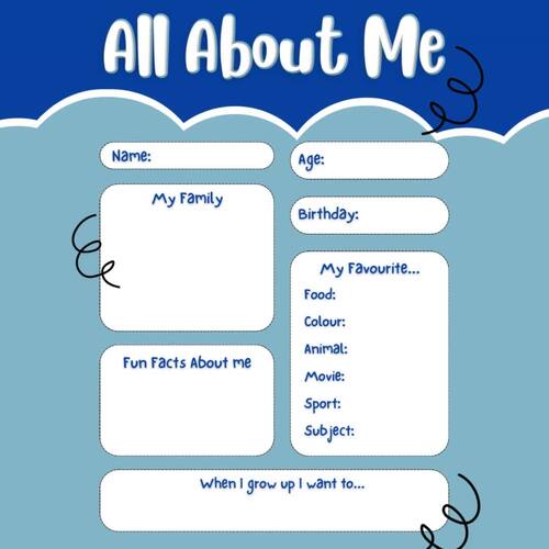 All About Me | First Day of School Worksheet | Mindfulness & Self-Discovery