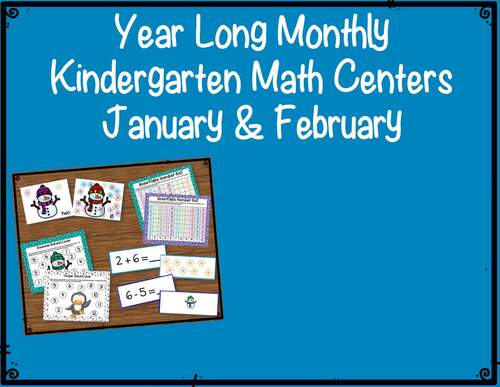 Kindergarten Monthly Math Centers Year Long Bundle | TPT