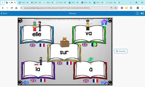 Boom Cards™ French high frequency sight words / mots fréquents - List 1B
