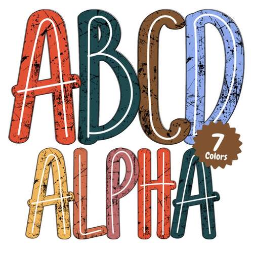 Boho Distressed Alphabet Autumn, fall, bulletin board letters Bundle