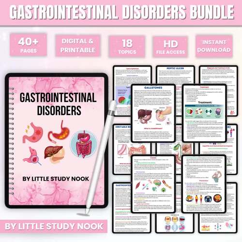 Gastrointestinal Disorders Bundle, Gut Health, Study Guide, Nursing School
