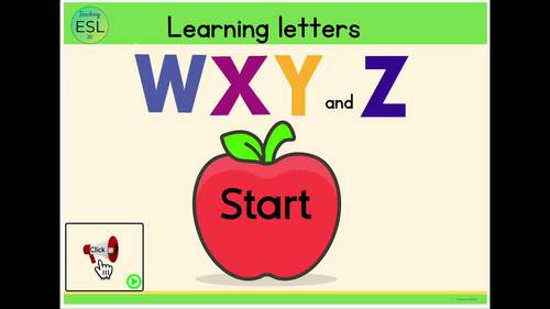 Letters W, X, Y, Z + words interactive activities | BOOM Cards | English ESL