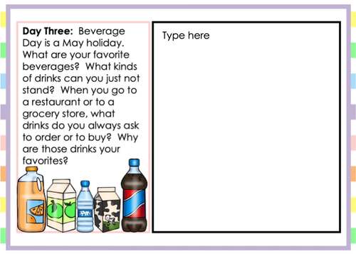 Creative Writing Prompts for May | DIGITAL Task Cards | Prewriting Centers