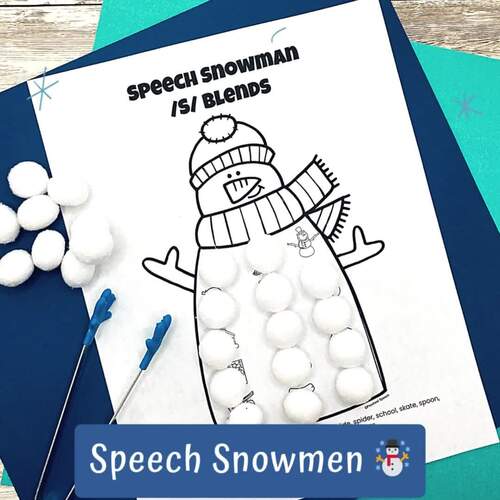 Snowman Winter Articulation Activity Winter Speech Therapy Dot Marker ...