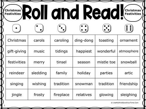 Christmas | Multisyllabic Word List | December | Fluency Game ...