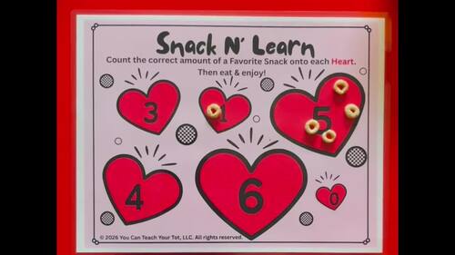 Heart Counting Snack Mats 0–6 | Valentine’s Math Activity Preschool ...