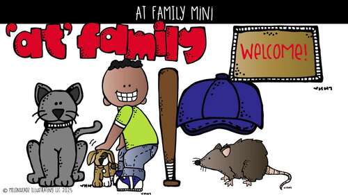 AT Family clip art, Word Family clip art Mini by Melonheadz Clipart