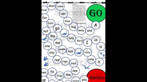 Pre- Primer Sight Word Game Board by Special Education Depot | TPT