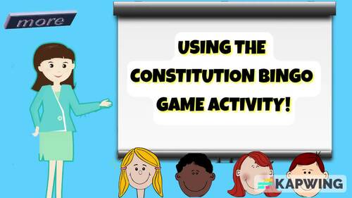 Constitution Day Middle and High School History Interactive Bingo Game