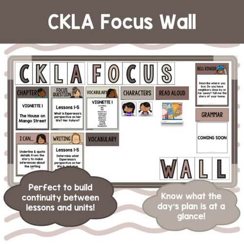 CKLA Grade 4 Unit 6 Contemp Fiction Focus Wall: I Can Statements, Bell ...