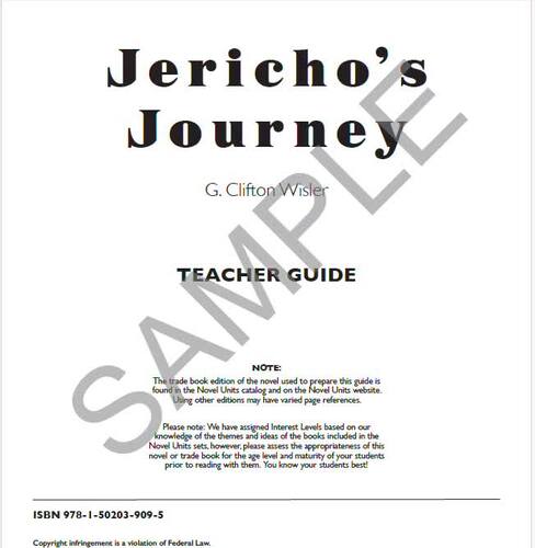 Jericho's Journey Novel Units® Teacher Guide Novel Study | TPT