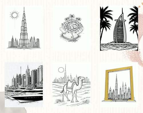 Dubai City Coloring pages - A Modern Metropolis Coloring Adventure
