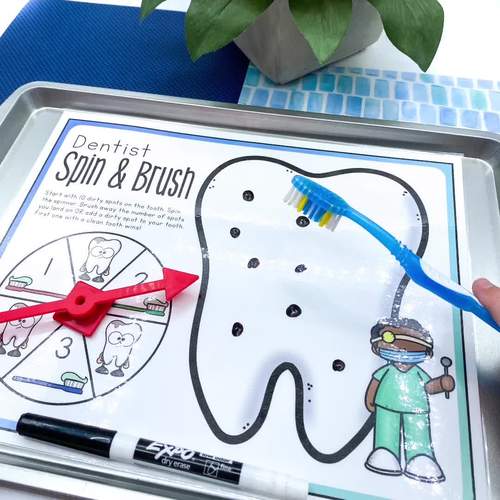 Dentist Spin and Brush Counting Math Game by Turner Tots | TPT