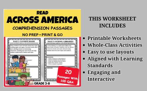 Grades 3–8 Read Across America Reading Pack – Passages & Questions