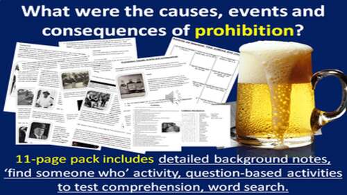 Prohibition & Gangsters - 11-page full lesson (notes, worksheet ...