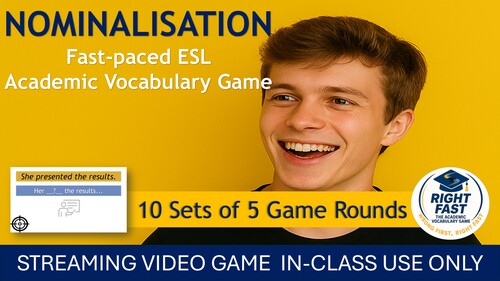 RIGHT FAST – Academic Vocabulary Game (Nominalisation – Full 10-Set Pack)