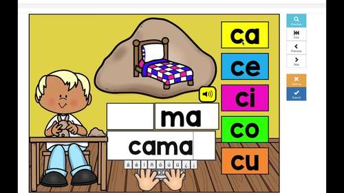 Letra C Silabas ca ce ci co cu Boom cards Audio incluido by Recursos ...