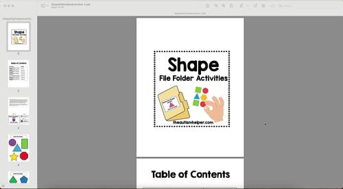 Shape File Folder Activities by The Autism Helper | TPT