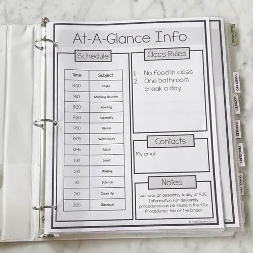 Editable Substitute Binder by Those Teaching Days | TPT