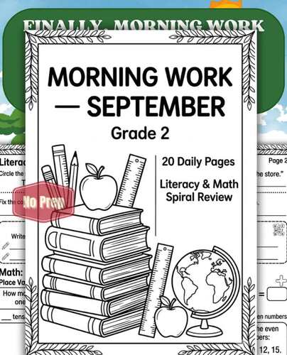 Morning Work September Grade 2 | ELA Math Review | No Prep by Kids ...