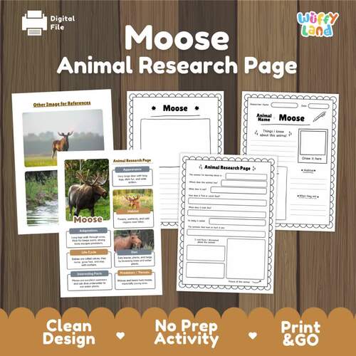 Moose Research Project | Mammal Science Activity | Forest Animal Report