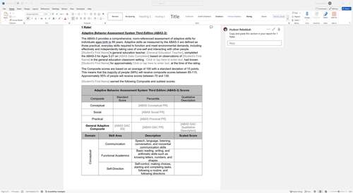 Fully Automated Adaptive Behavior System- Third Addition (ABAS-3) Write ...