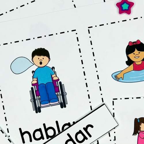 Printable Spanish Verb Learning Cards - ¡Los Verbos! by Look We're Learning