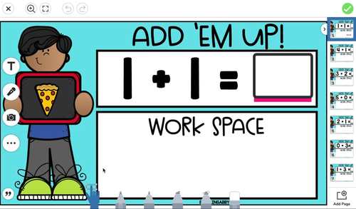 Addition to Five Digital Activity for Google Slides™ and Seesaw™ | Math