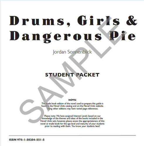 Drums, Girls & Dangerous Pie Novel Units® Student Packet Novel Study
