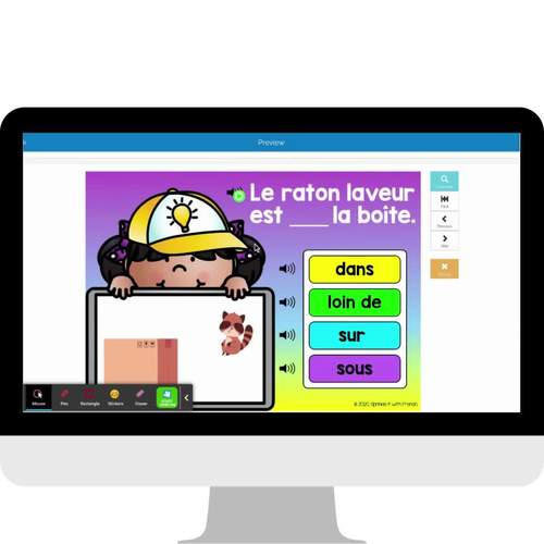 Les prépositions Boom Cards™️ | French Prepositions Boom Cards™️ | Audio