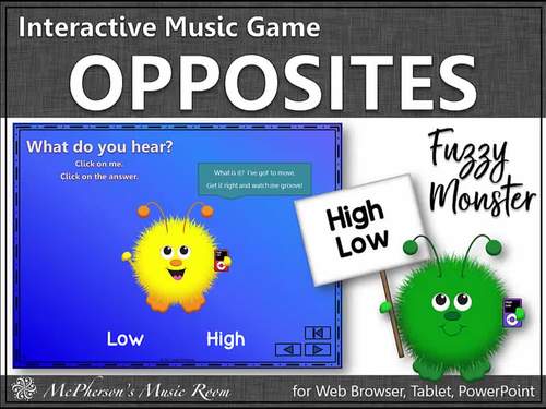 High and Low Music Opposite Interactive Music Game {Fuzzy Monsters}