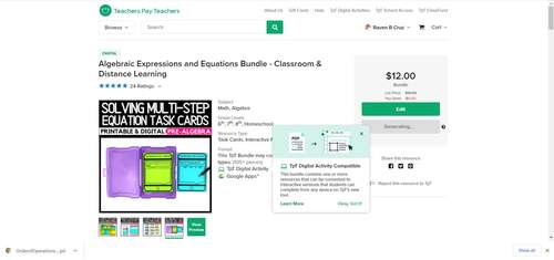 Algebraic Expressions and Equations Bundle by Raven R Cruz | TPT