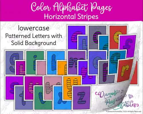 Printable Alphabet Poster Bundle | Horizontal Stripes Bulletin Board ...