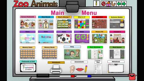 Zoo Animals -- NO PREP Lesson Power Point Interactive Lesson + Games ...