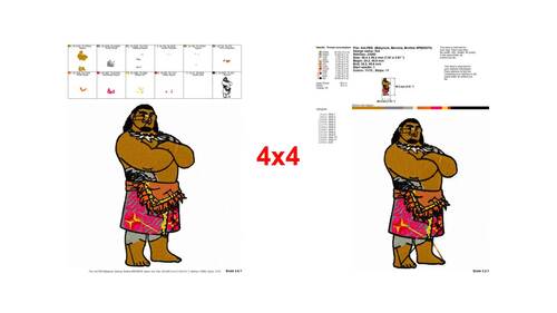 Maui demigod character embroidery designs inspired by Disney Moana ...