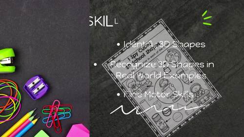 3D Shapes Back to School I SPY Worksheets for Kindergarten | TPT