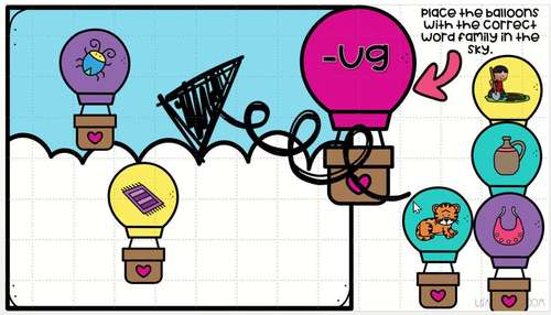 VALENTINES Theme WORD Families -ONLINE Distance Learning Google Digital ...
